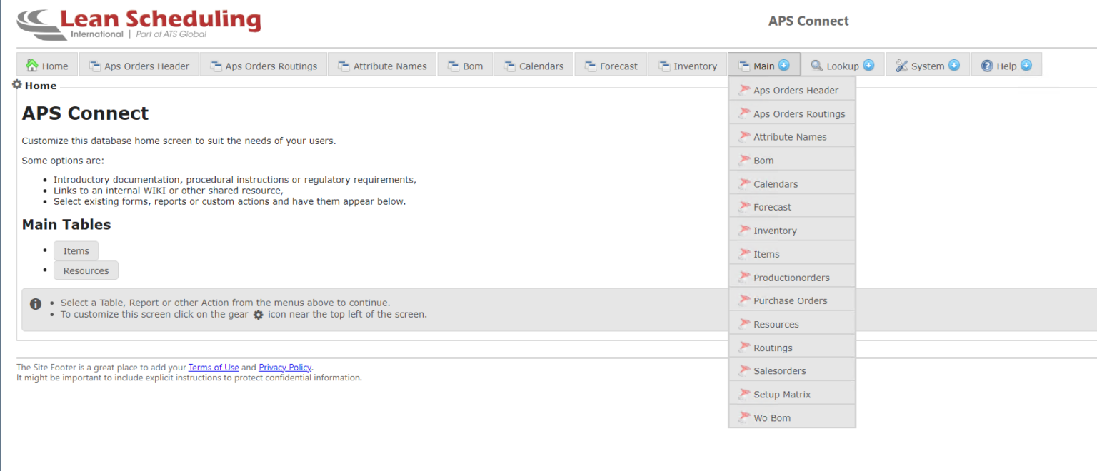 APS Connect - ATS Lean Scheduling International
